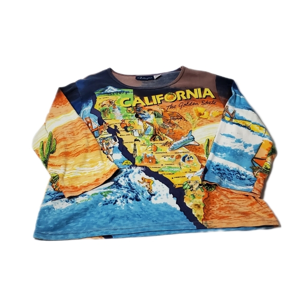 Tops | Vintage Y2k California All Over Print Longsleeve Tshirt | Poshmark